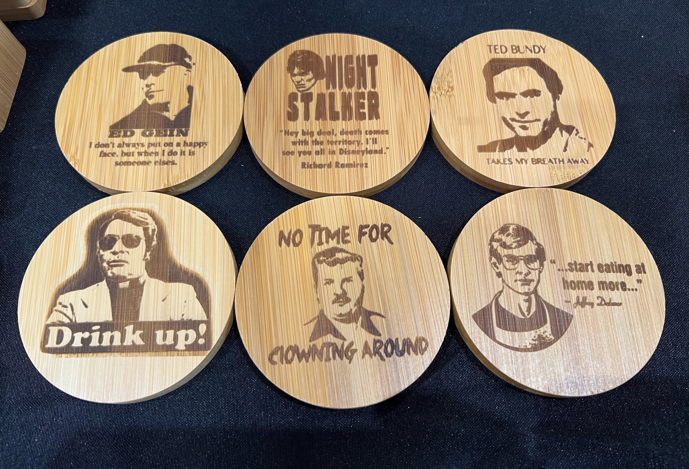 Serial Killers Dahmer Bundy Ed Gein Gacy Set of 6 Square or Round ...