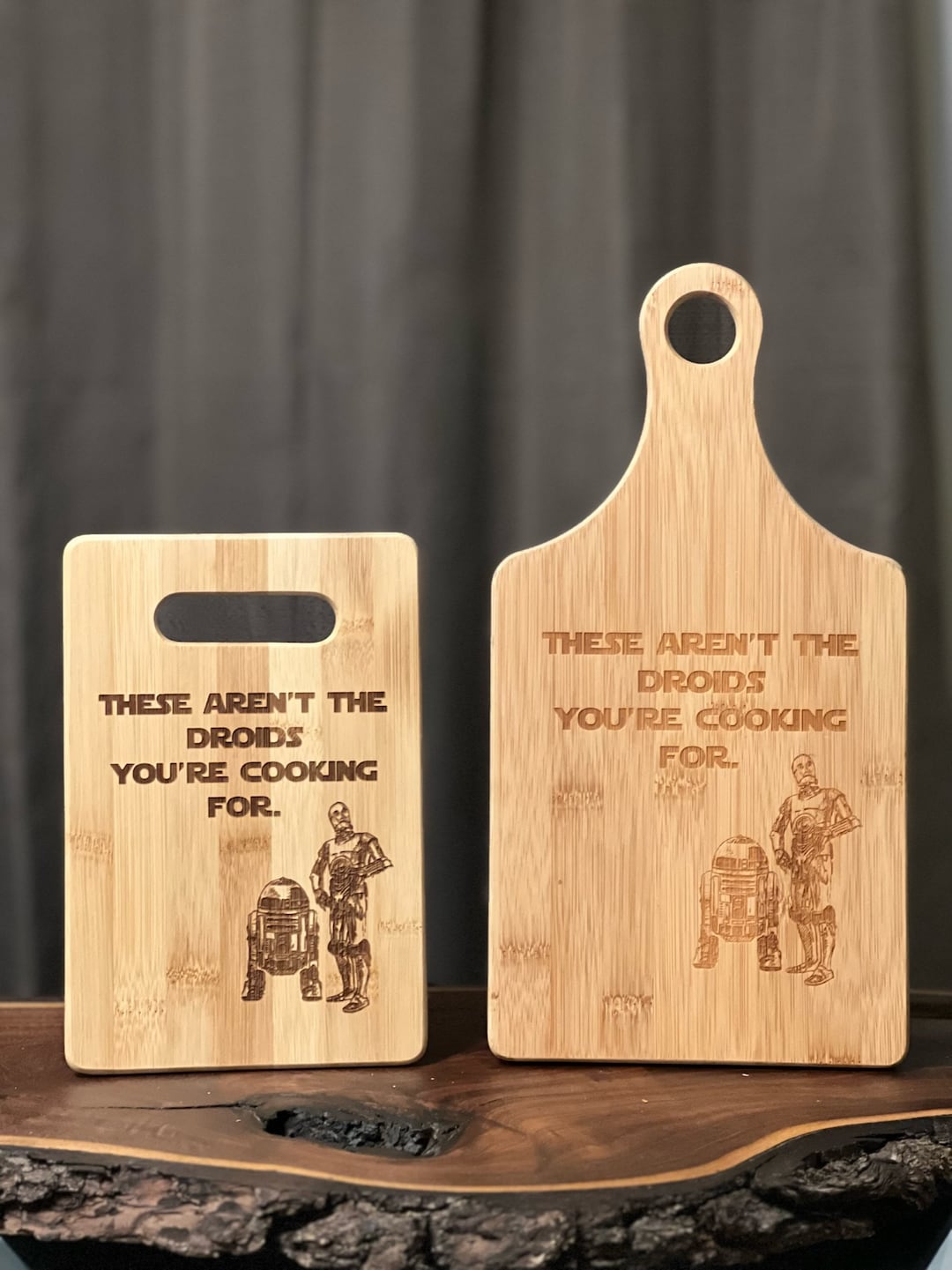 Star Wars R2-D2 C-3PO Droids Inspired Bamboo Cutting Board Wedding ...