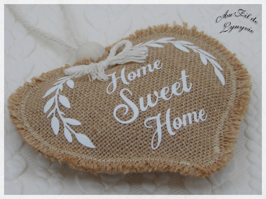 Suspension coeur en toile de jute ,diffuseur de parfum huile ...