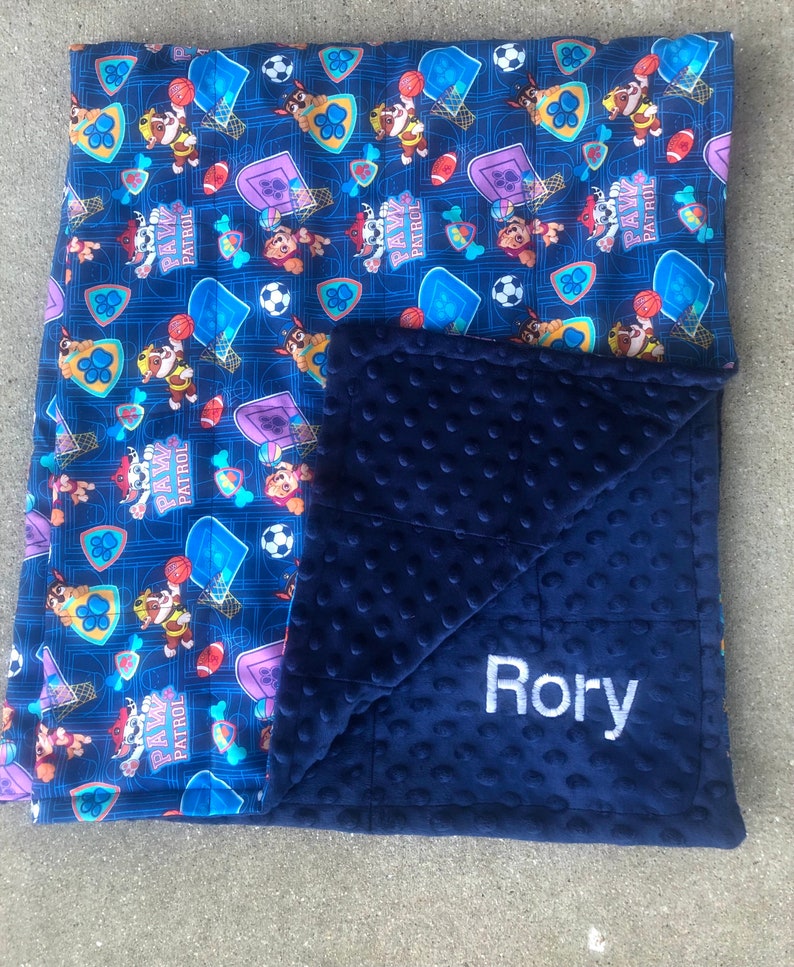 Paw Patrol Sporty Pupcotton Fabric With Minky Backing Etsy