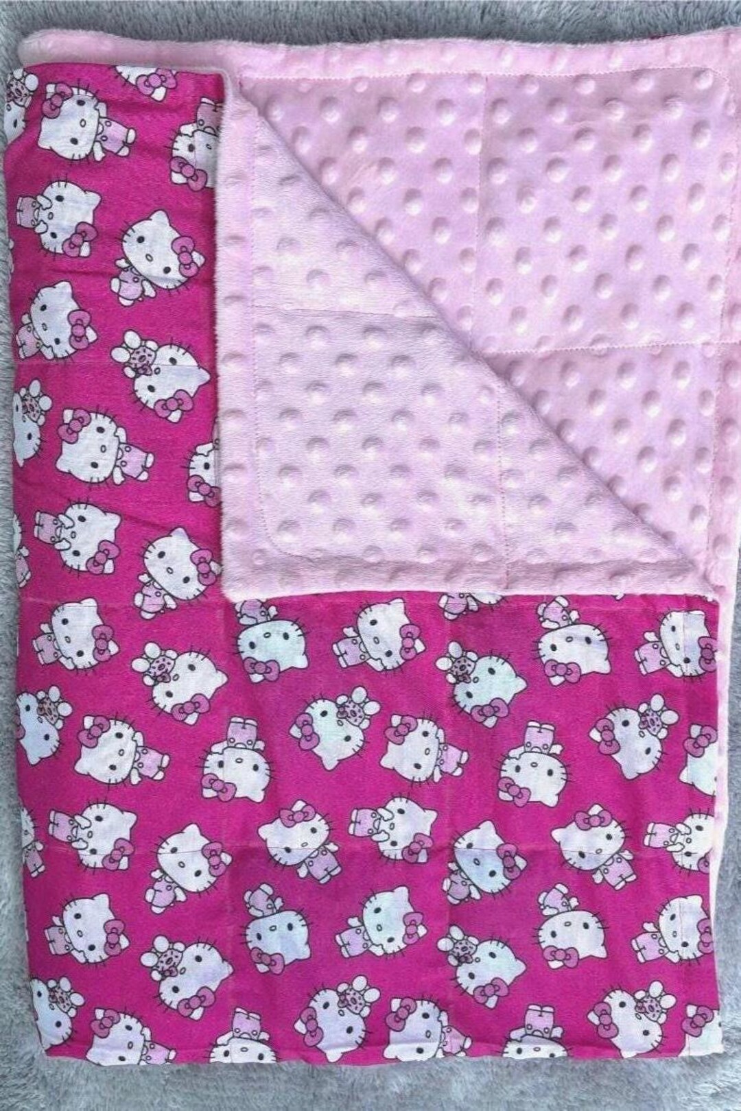 Hello Kitty With Minky Fabric.35x40 Weighted and None Weighted. Easter ...
