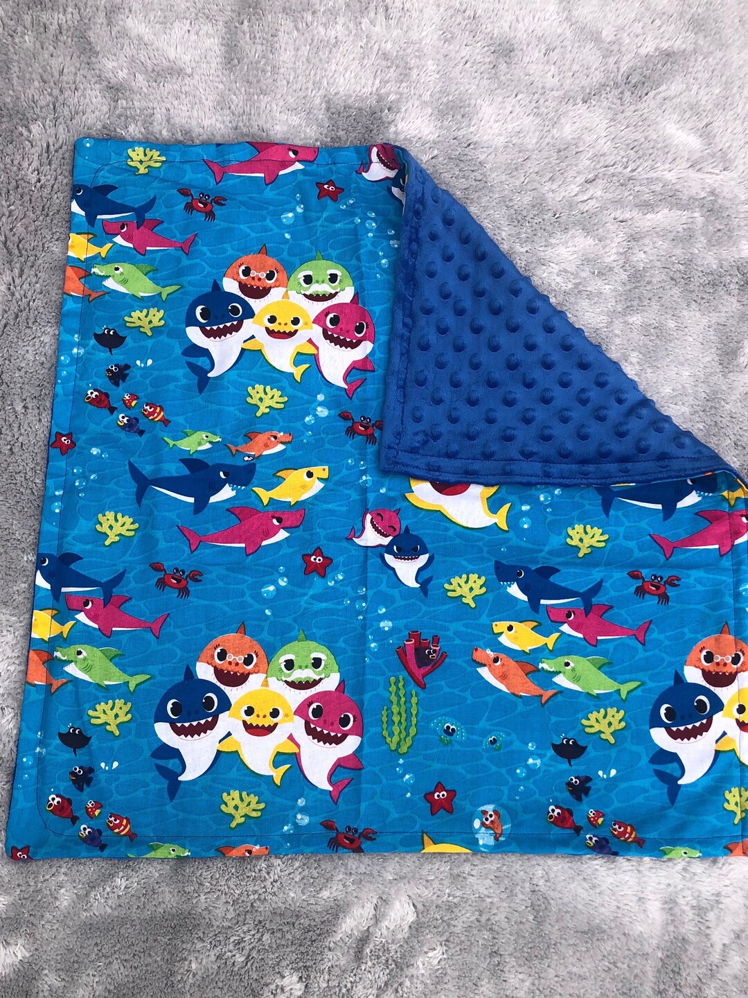 Baby Shark With Minky Fabric. 20X20,35X40 and 40X60 Weighted and None ...