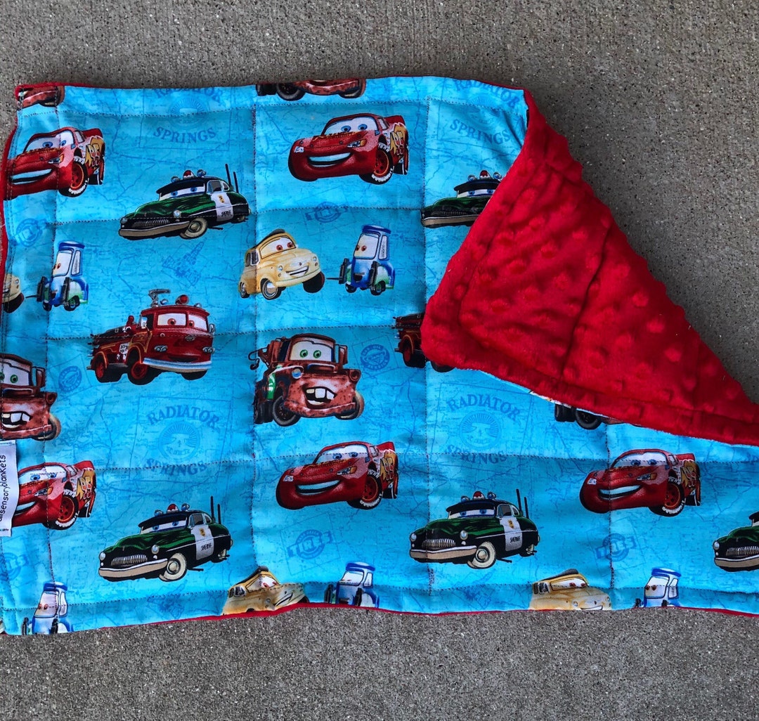 Cars Minky Weighted Lap Pad: (14x20)calming Sensory Blanket, Free ...