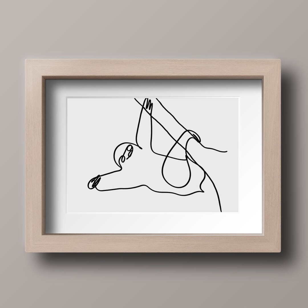 Cute Sloth Print. DIY Decor. Printable Wall Art. Single Line Drawing ...