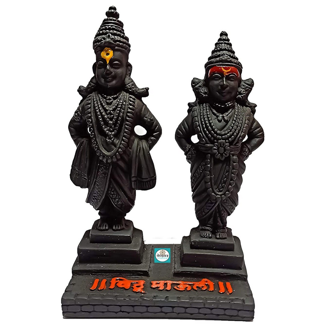 5 Inch Rare Lord Vitthal Rukmani Statue Figure Stand Pandurang Idol ...