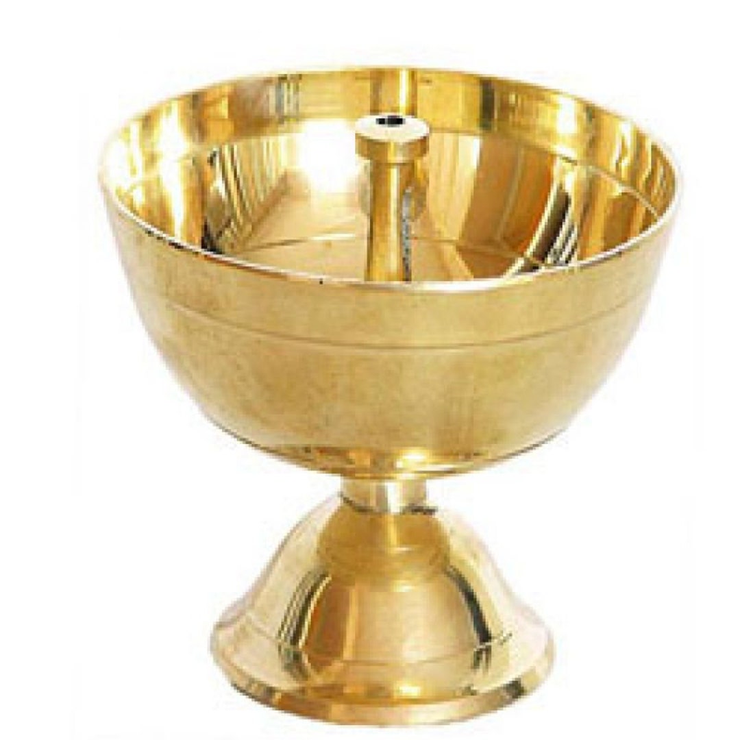 Premium Quality 100% Pure Solid Brass Paro Pyali Diya With Wick Holder ...