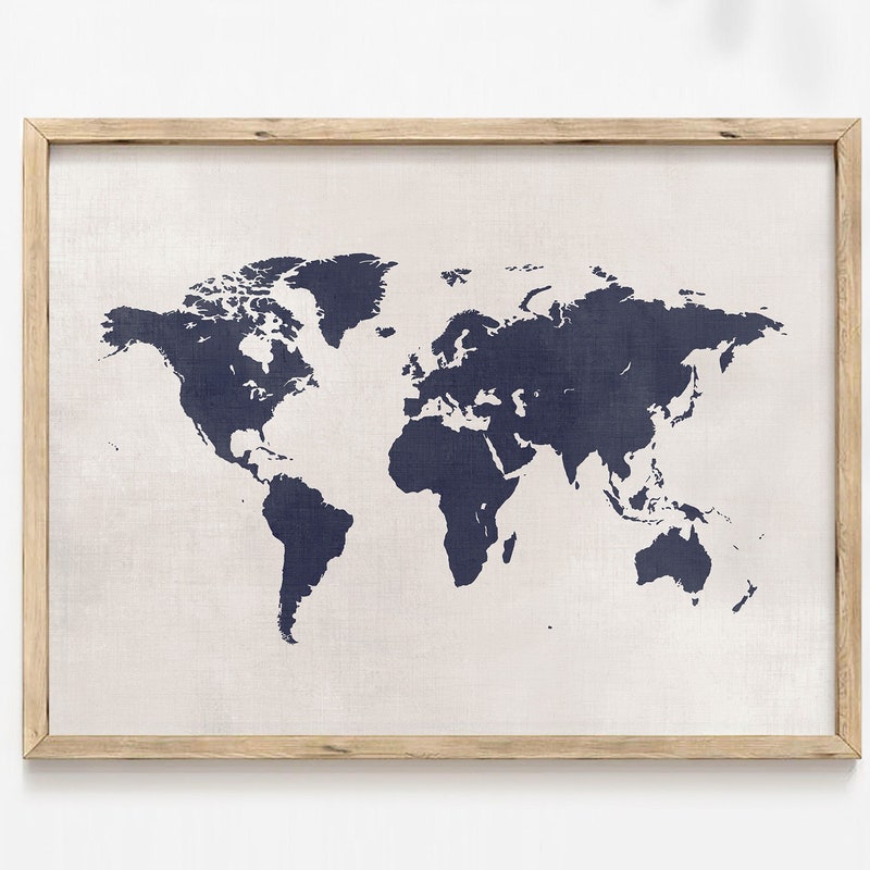 Rustic World Map - Etsy