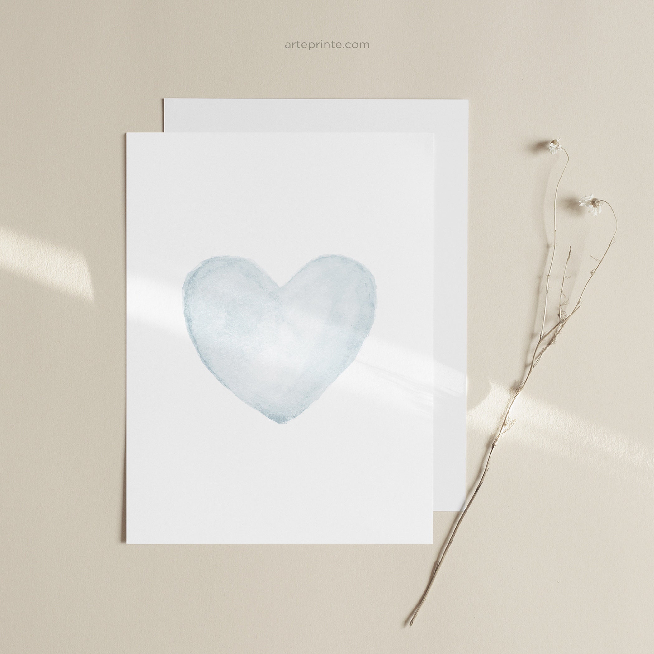 BLUE HEART Print Watercolor Art Baby Boy Nursery Decor - Etsy México