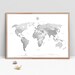 GRAY WORLD MAP Print, Greyscale Map of the World, Modern Minimalist Map ...
