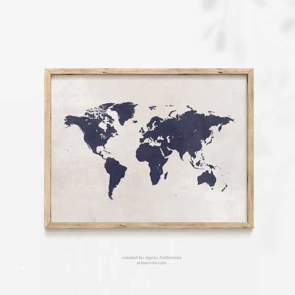 Rustic World Map - Etsy