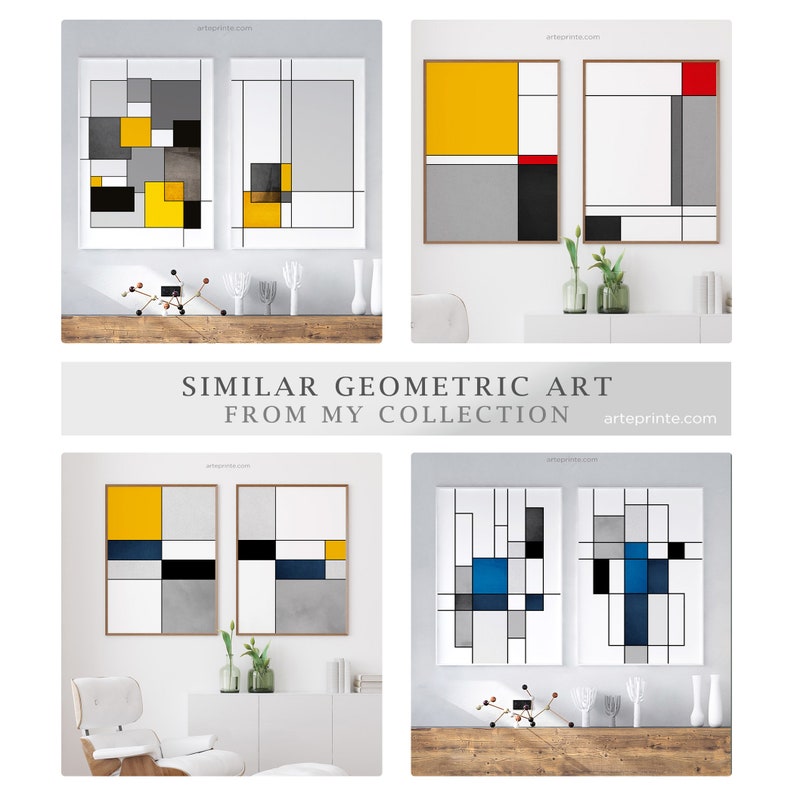 Geometric Abstract Art Digital Prints Simple Modern Wall Art - Etsy