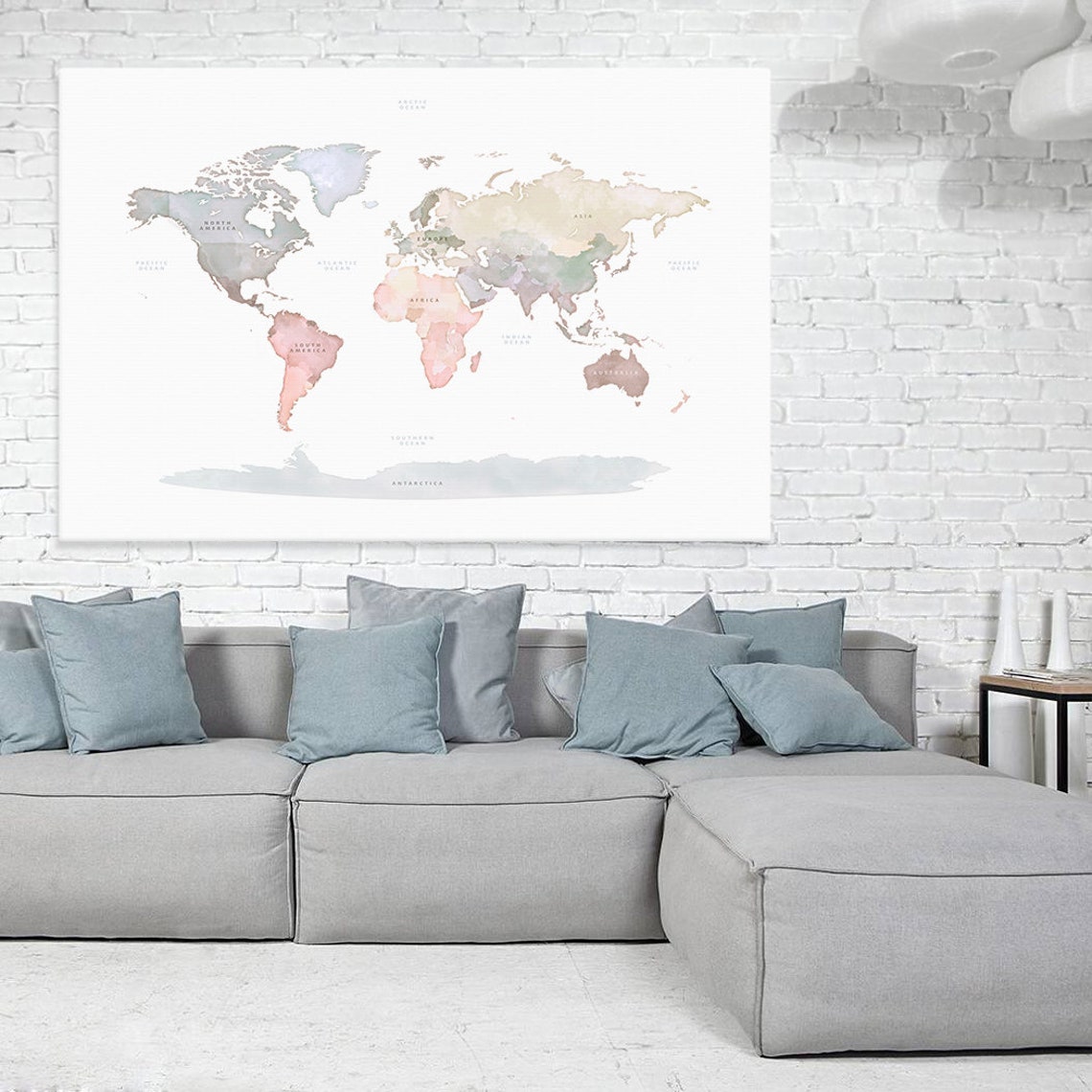 XLARGE Original WORLD MAP Wall Art Printable Digital Download - Etsy