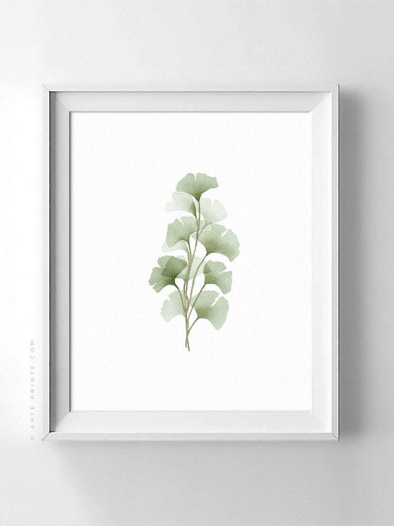 GINKGO Wall Art Leaves Print Download Modern Plant Art | Etsy