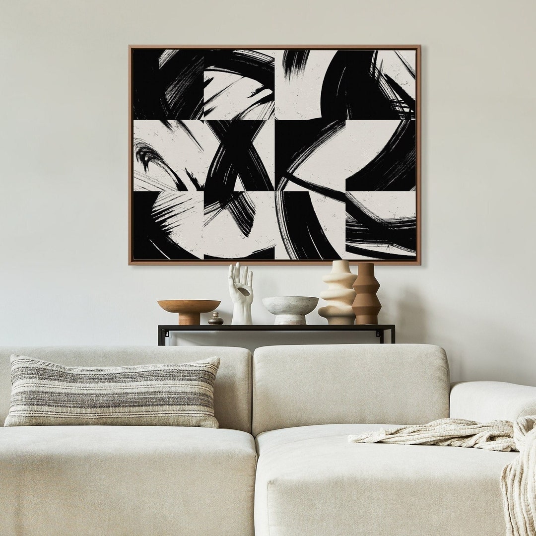 Black Brush Wall Art, Abstract Strokes Print, Modern Contemporary Art ...