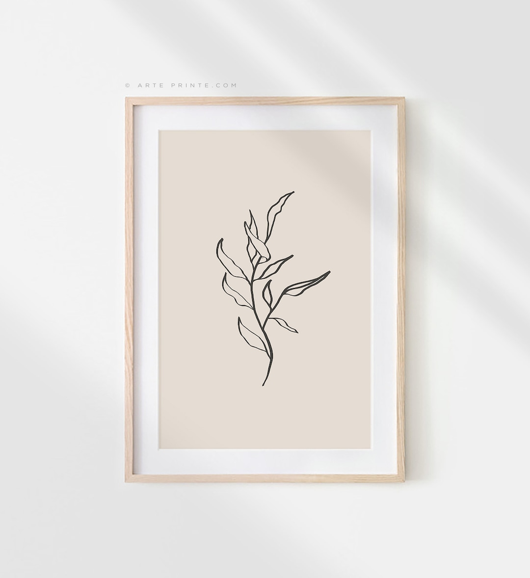 Line Drawing Abstract Plant Printable Modern Minimalist Botanical Print ...