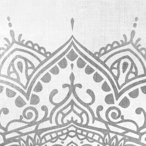 Gray MANDALA PRINT, Gray Boho Printable Wall Art, DIY Poster, Mandala ...