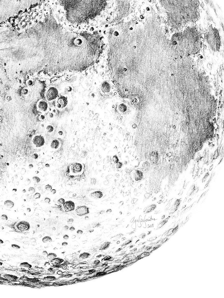 Pencil Drawing Moon Printable Art Minimalist Black and White - Etsy Canada