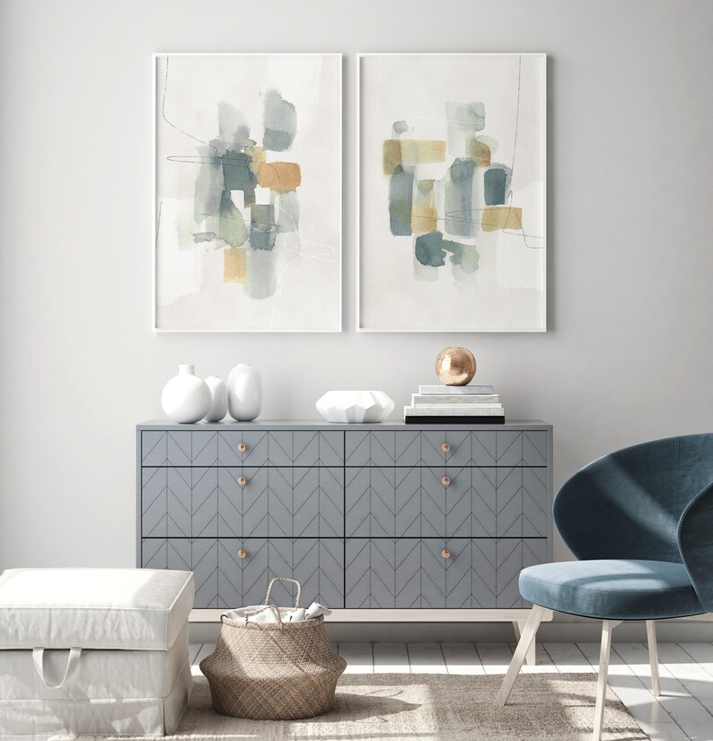 Abstract Watercolor Wall Art Set of 2 Prints Printable Large - Etsy