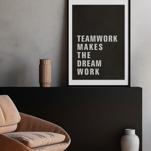 Teamwork Makes the Dream Work Print: Bold Typography Poster (digital ...