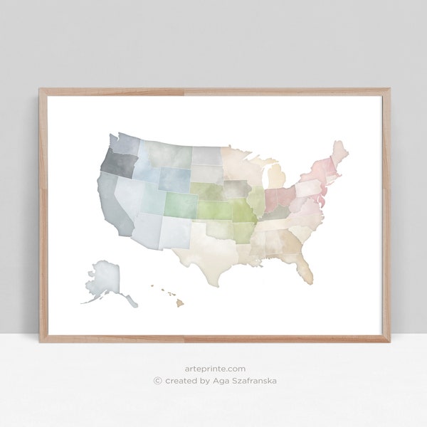 Usa Map Poster - Etsy