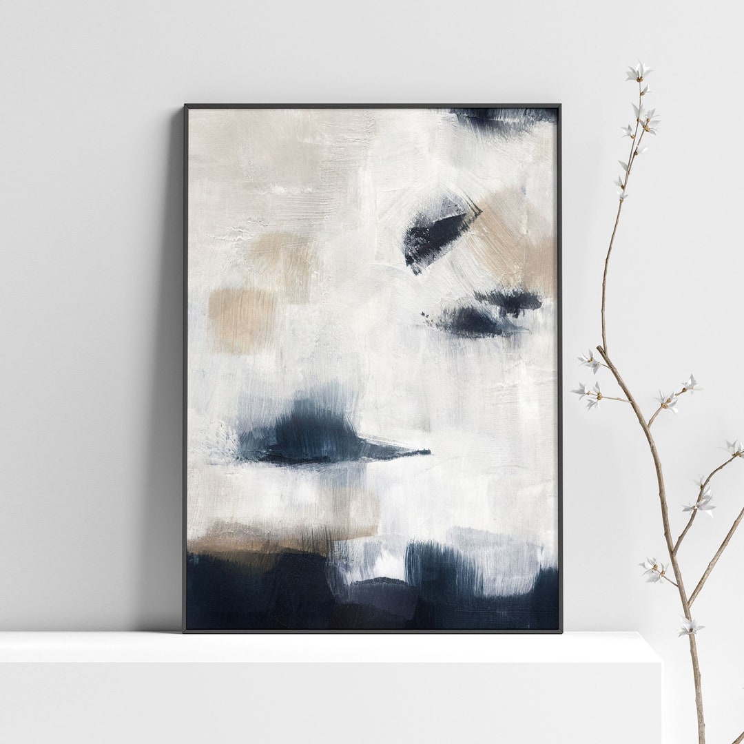 Neutral Abstract Wall Art Printable: Modern Acrylic Painting Digital ...
