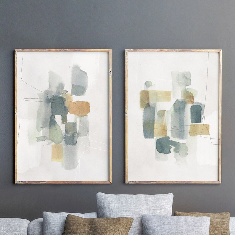 Abstract Watercolor Wall Art Set of 2 Prints Printable Large - Etsy