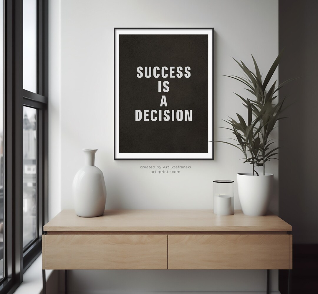 Quote Wall Art, Digital Prints, Motivational Poster - SUCCESS IS A ...