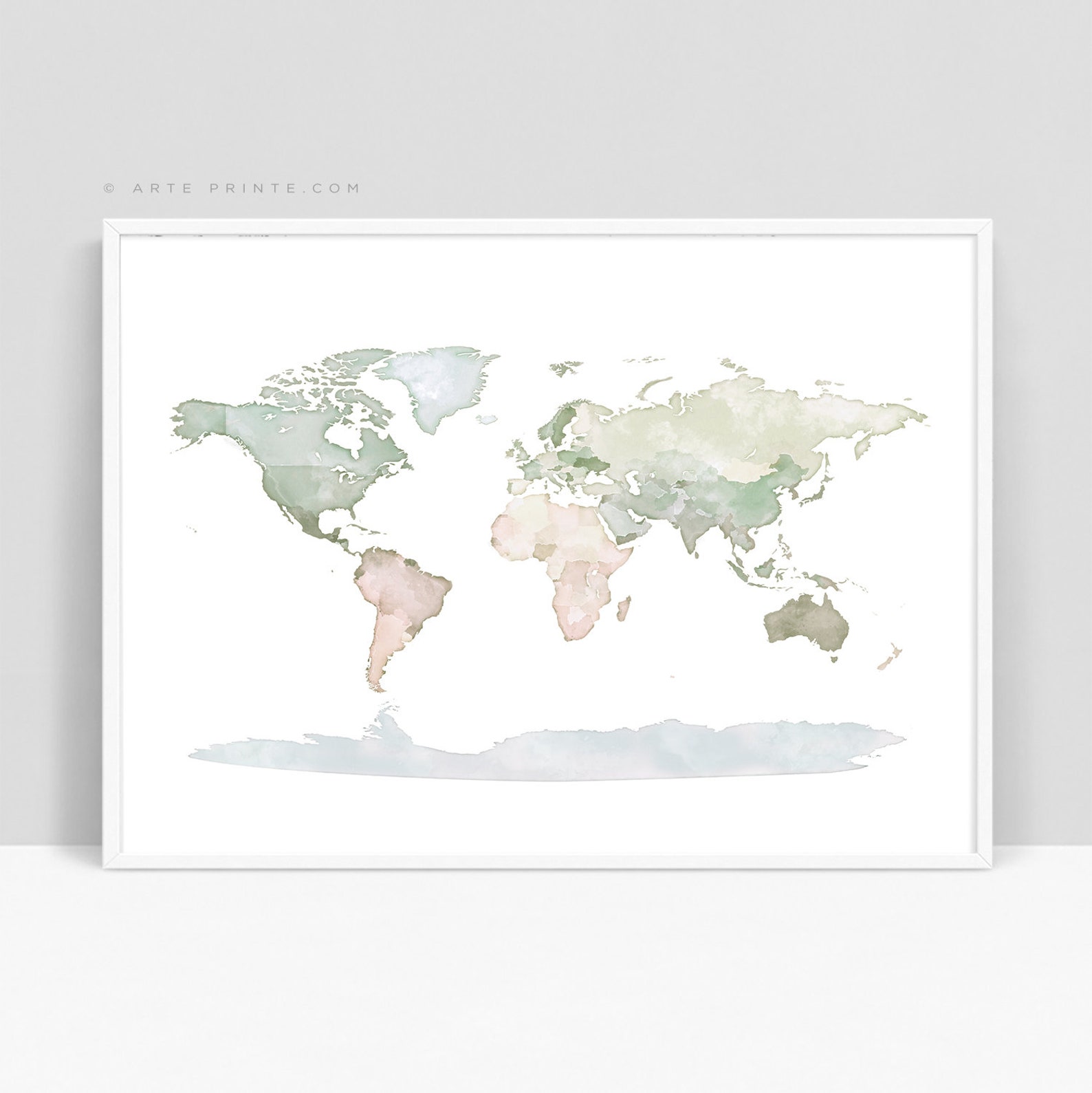 Pastel WORLD MAP Wall Art Nursery World Map Print World Map | Etsy