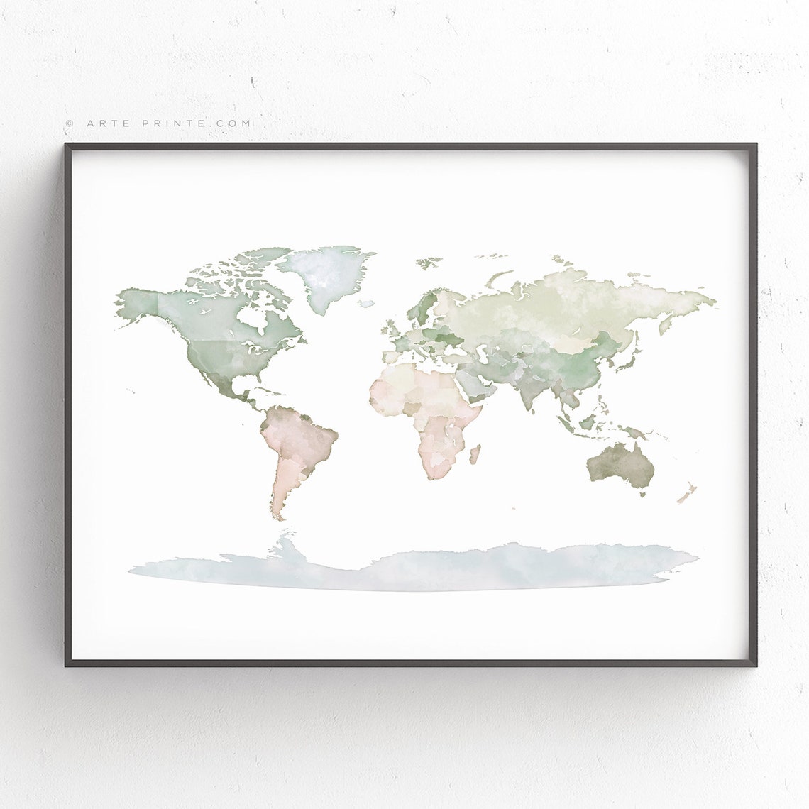 Pastel WORLD MAP Wall Art Nursery World Map Print World Map | Etsy