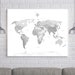 GRAY WORLD MAP Print, Greyscale Map of the World, Modern Minimalist Map ...