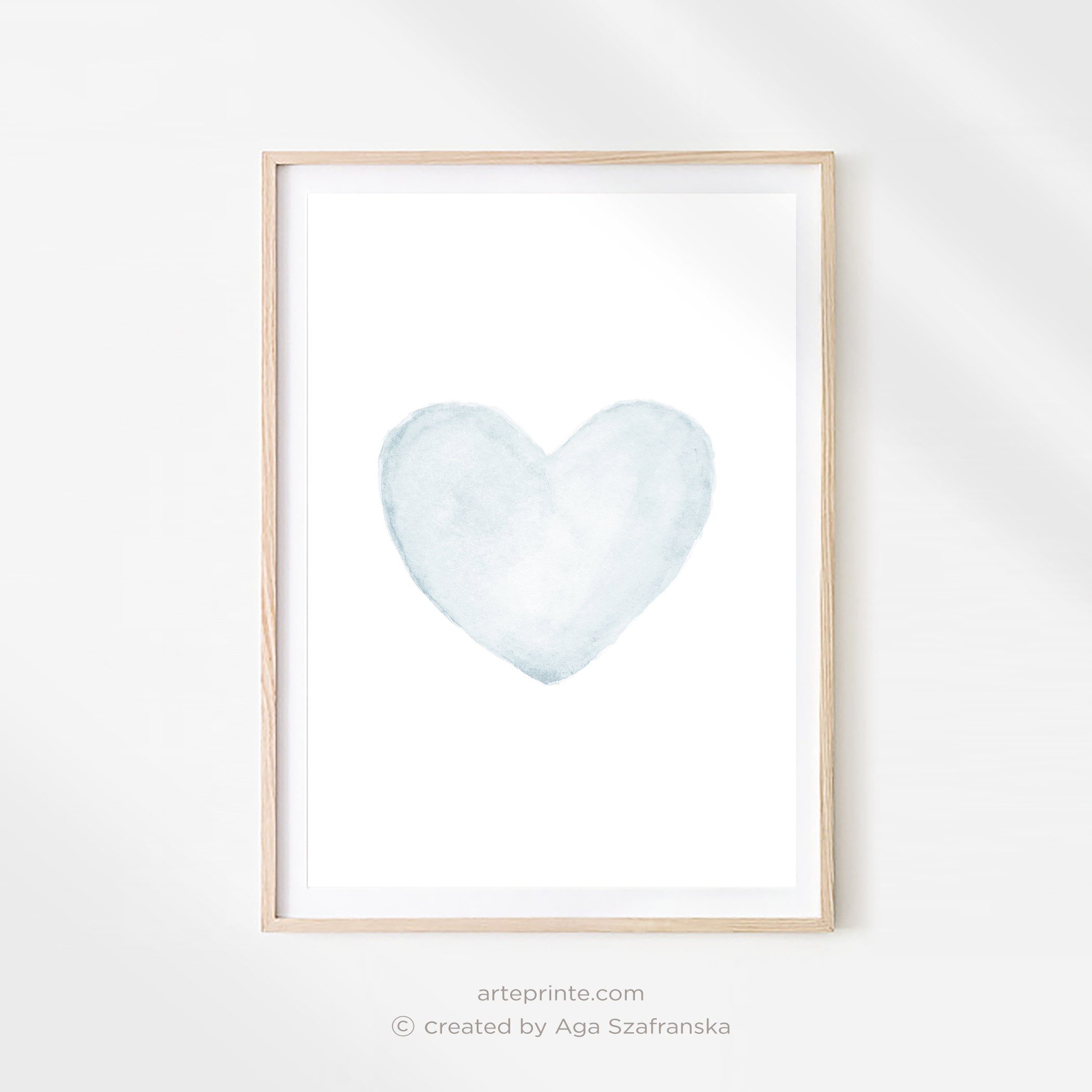 BLUE HEART Print Watercolor Art Baby Boy Nursery Decor - Etsy México