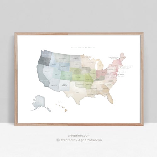 Tour the States Poster USA Map - Etsy