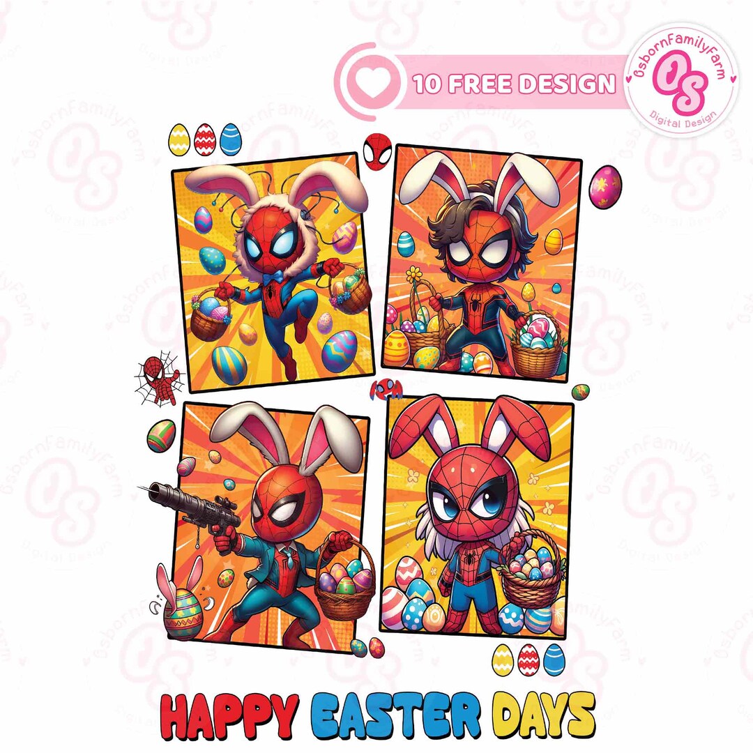 Chibi Superhero Easter Cartoon PNG, Hero Easter Day Png, Funny Easter ...