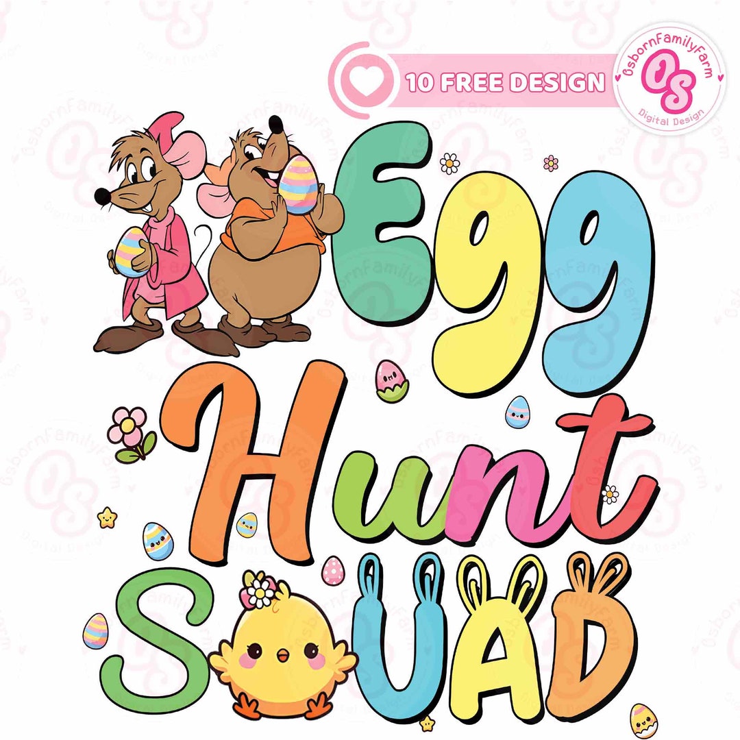Easter Cartoon Gus Gus Mouse PNG Bundle, Happy Easter Day, Easter ...