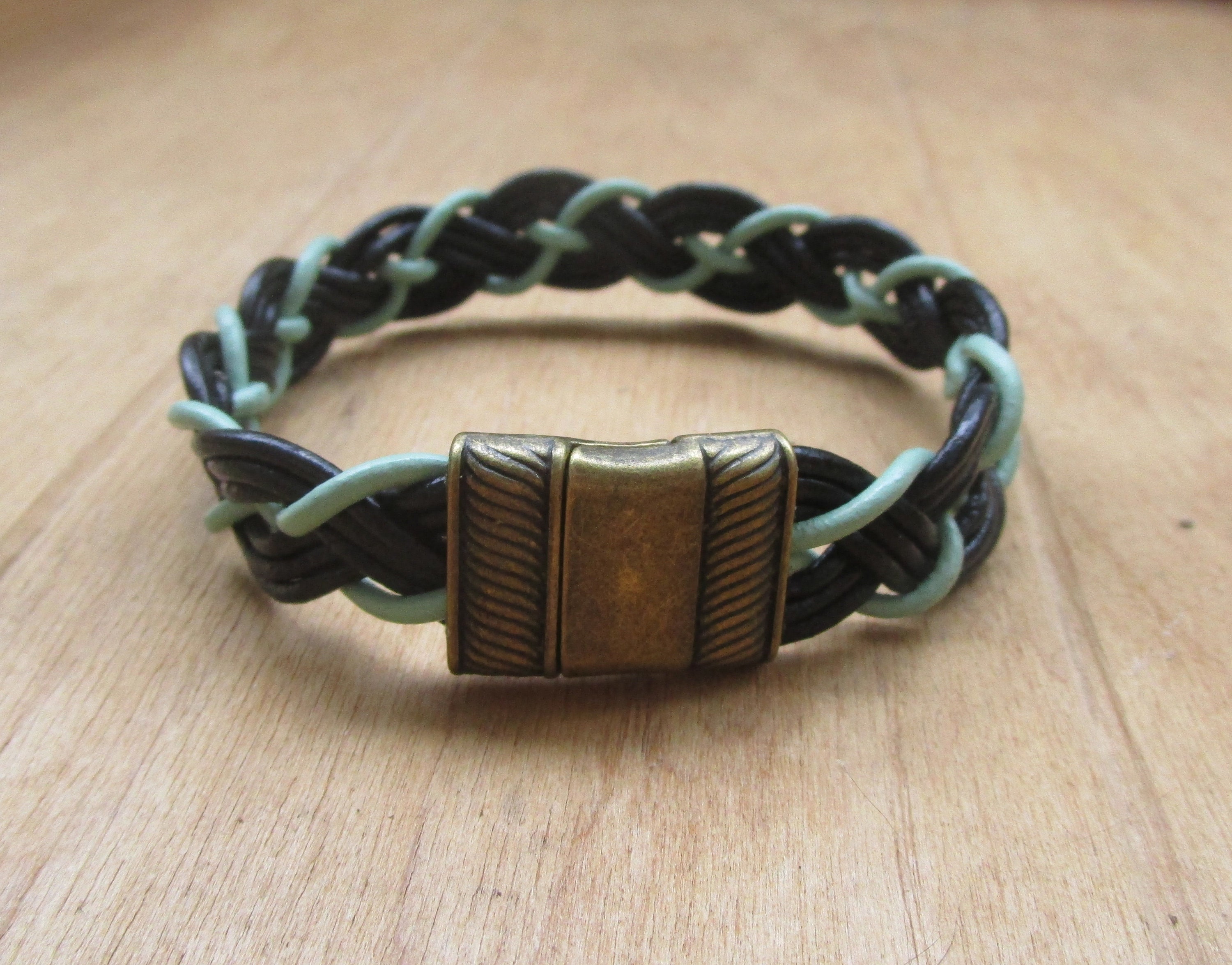 8-plait Braided Leather Bracelet - Etsy