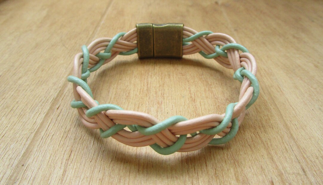 8-plait Braided Leather Bracelet - Etsy