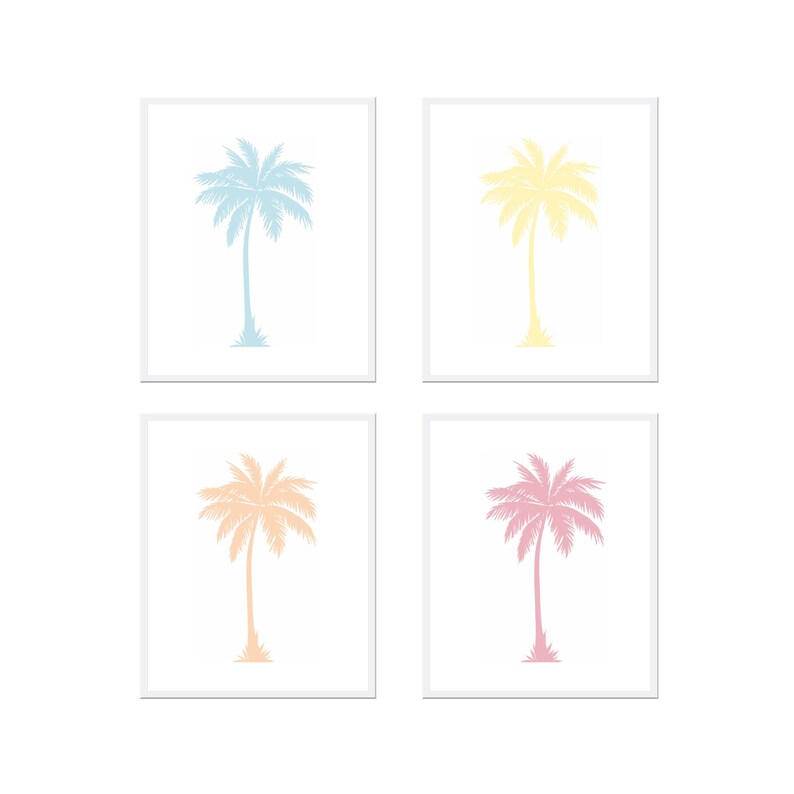 Pastel Blue Palm Tree Print Tropical Print Hawaii Decor - Etsy