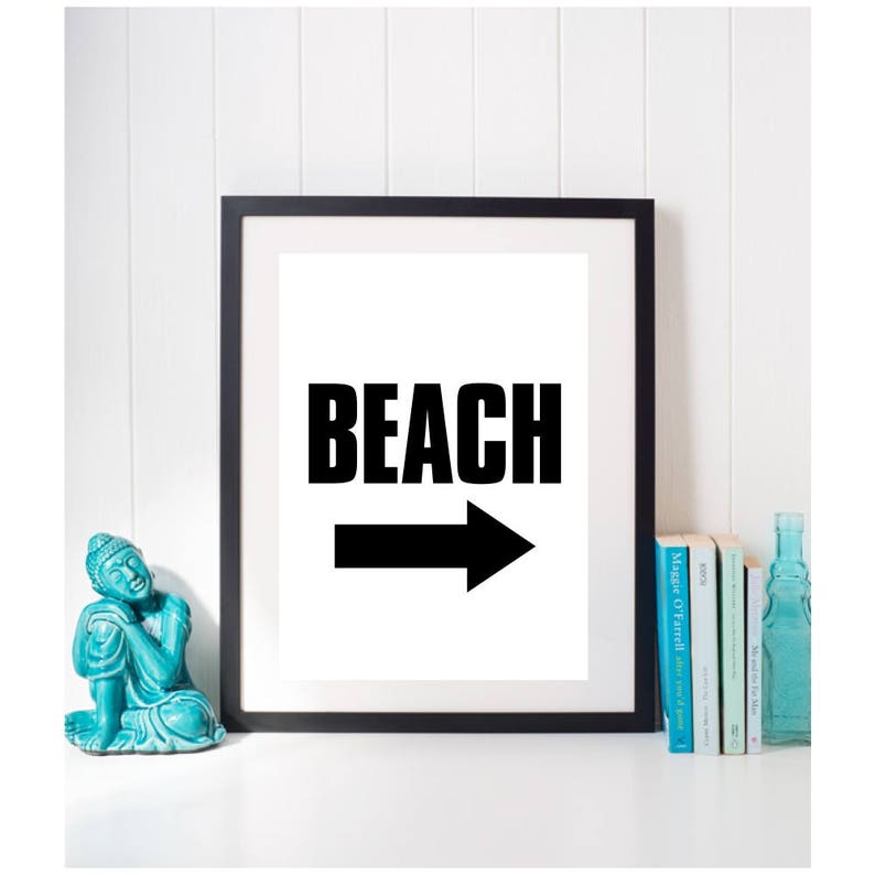 Printable Beach Sign Arrow to Beach Beach Decor Coastal - Etsy