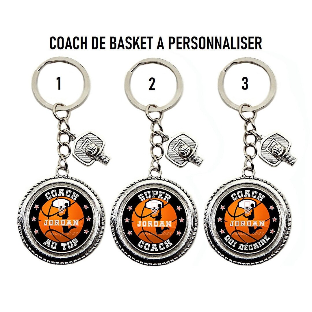 Votre prénom Porte clés coach de basket à personnaliser - Etsy France