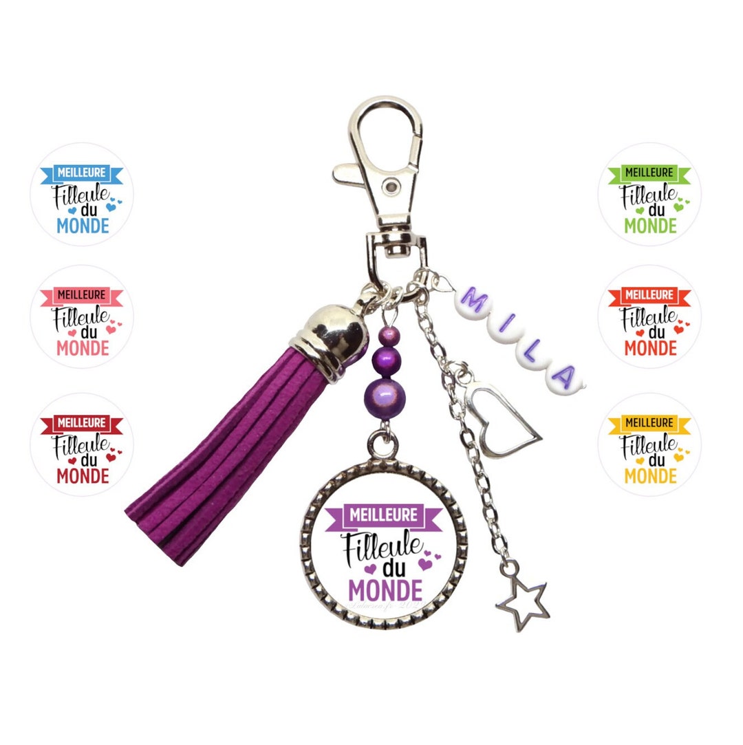Votre prénom Porte clés filleule personnalisable, cadeau filleule ...