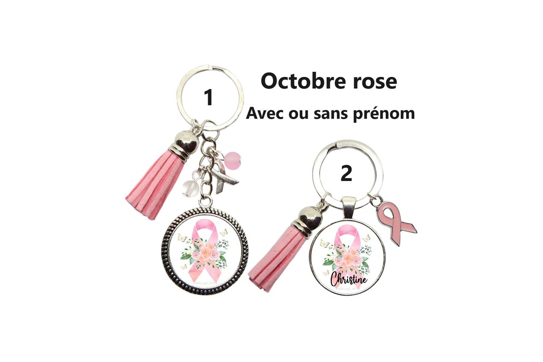 Personalized Pink October Keychain, Breast Cancer Awareness, Model of ...