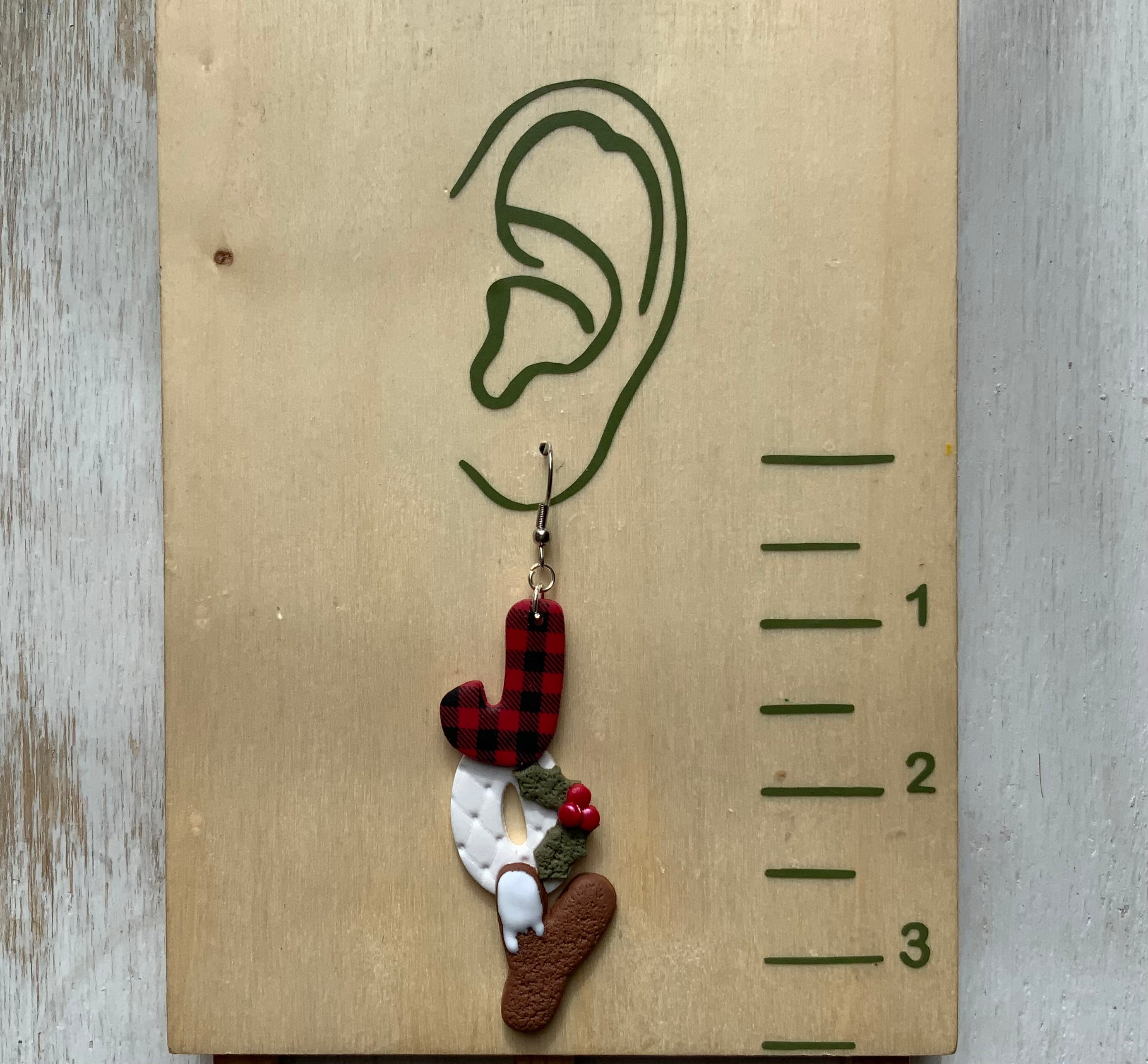 Polymer Clay Joy Holiday Statement Dangle Earrings - Etsy