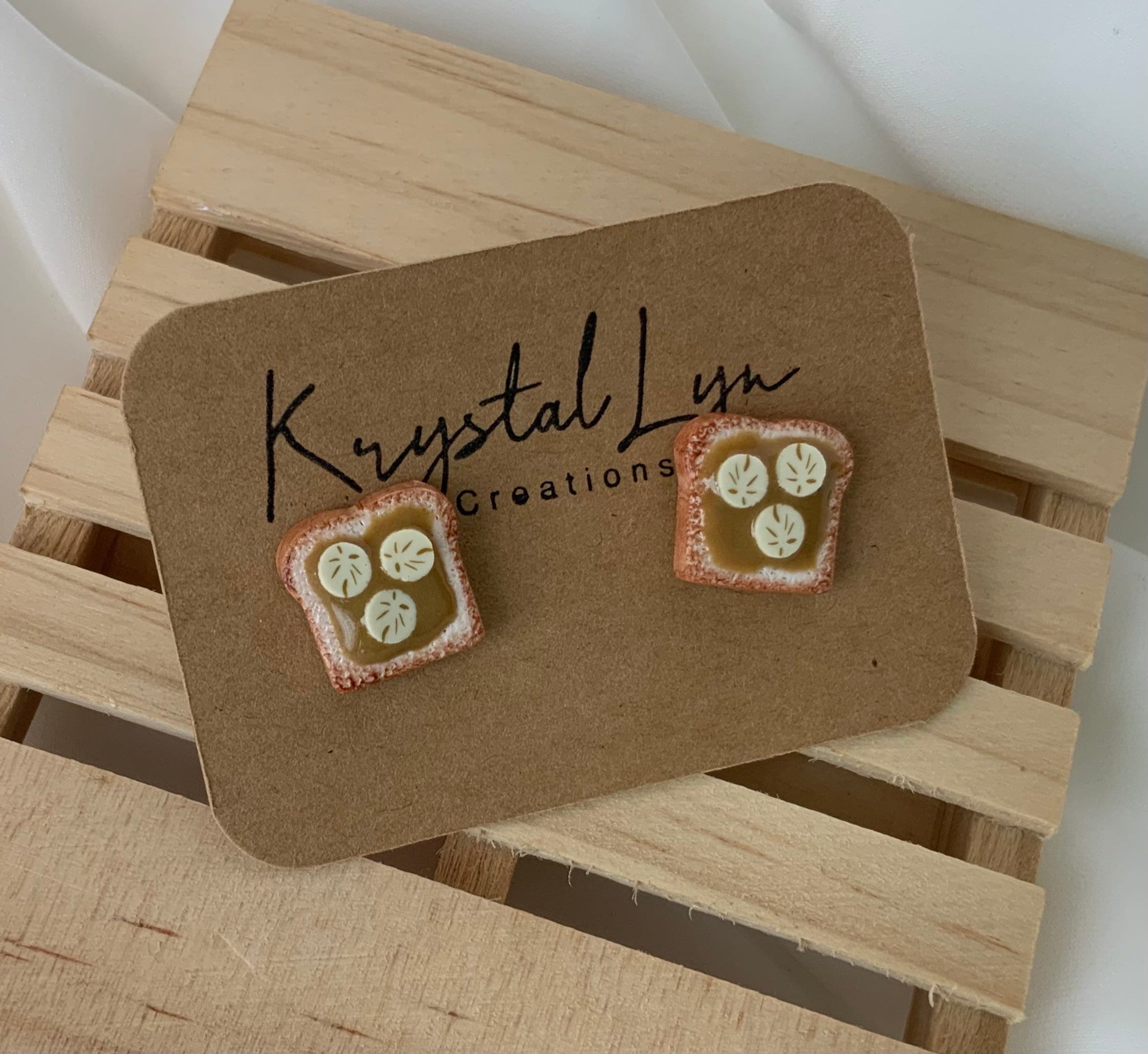 Miniature Peanut Butter and Banana Novelty Food Stud Earrings, Gift for ...