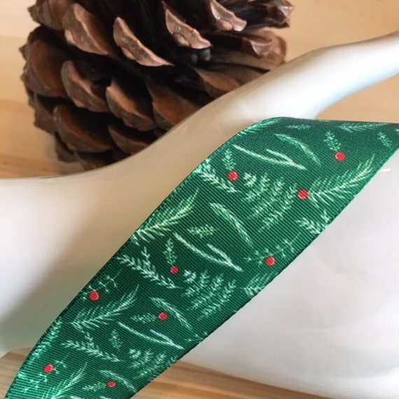 Ruban en satin peint de la Maison Berisfords feuillage et | Etsy
