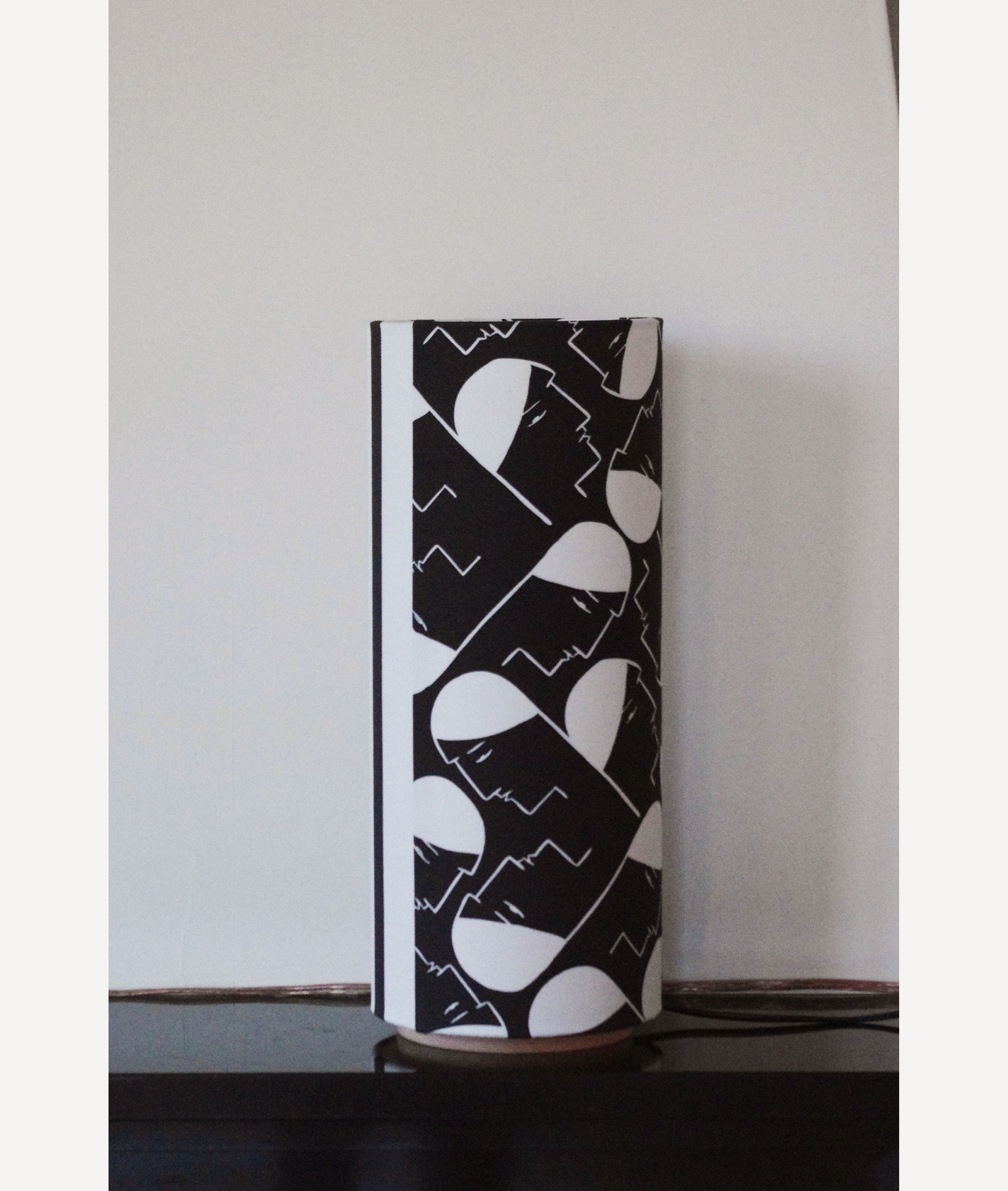 Lamp : Print Fabric original Drawing by French Artist, Woodbase - Etsy UK