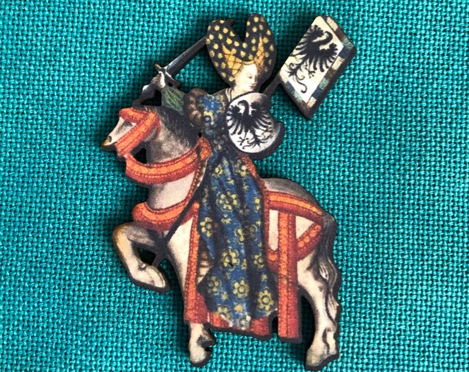 Medieval Warrior Maiden Wood Needle Minder - Etsy