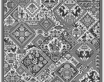 SPANGLED /long DOG Samplers / Cross Stitch Chart / Counted Cross Stitch ...