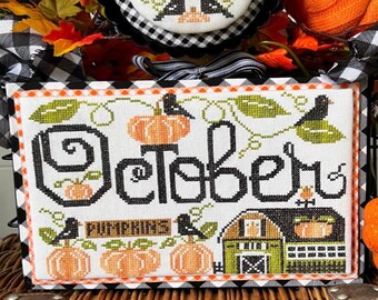 October Cross Stitch - Etsy