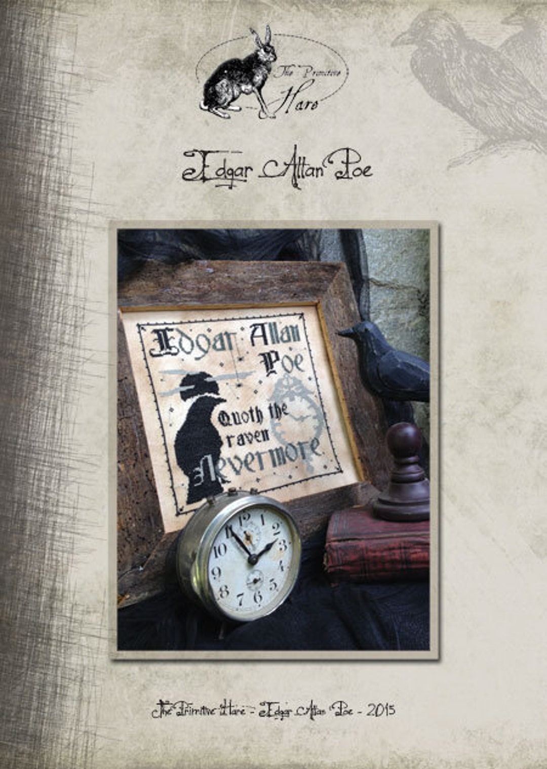 Edgar Allan Poe Cross Stitch Chart by the Primitive Hare - Etsy