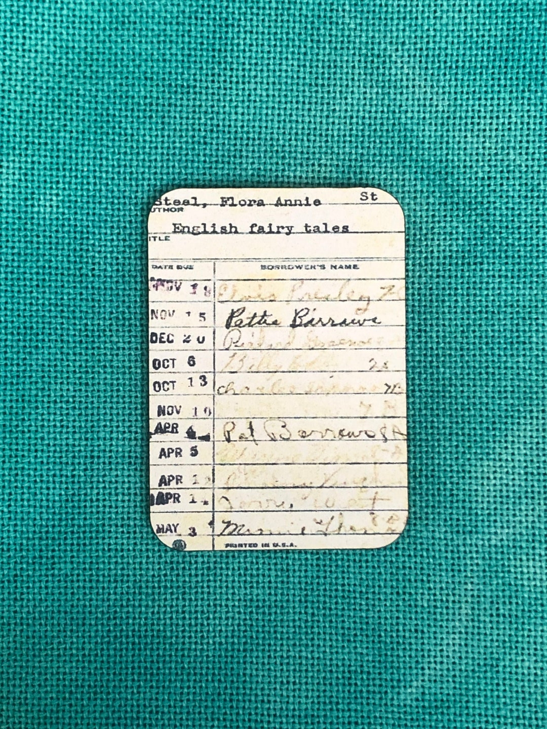 Vintage Library Book Card | Wooden Needle Minder | Cover Minder - Etsy